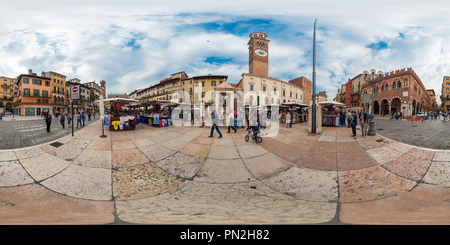 360° view of Verona - Piazza Erbe - Alamy