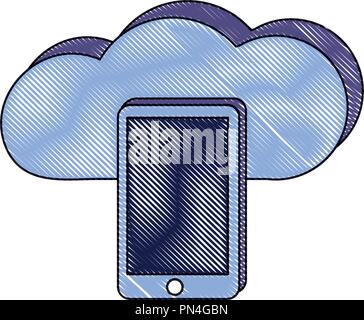 grated computer and smartphone with cloud data center Stock Vector Image & Art - Alamy