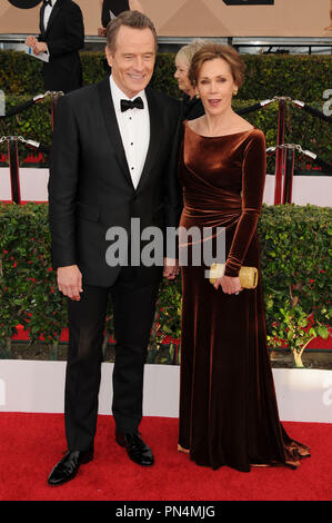 Actors Robin Dearden (L) and Bryan Cranston arrive for the 68th annual ...