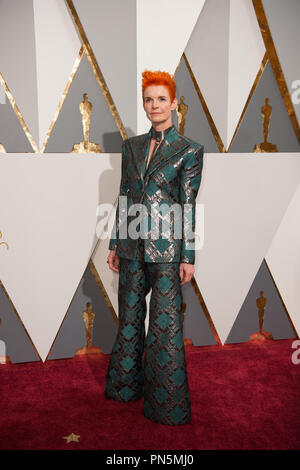 Sandy Powell arrives at the Oscars on Sunday, Feb. 9, 2020, at the ...