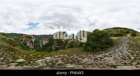 360° view of Meteora. The observation deck near the Monastery of ...