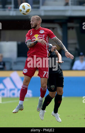 Daniel Royer (77) of New York Red Bulls shoots during regular MLS game ...
