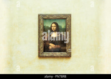 PARIS, FRANCE - MAY 01, 2018: Mona Lisa, La Joconde Leonardo da Vinci ...