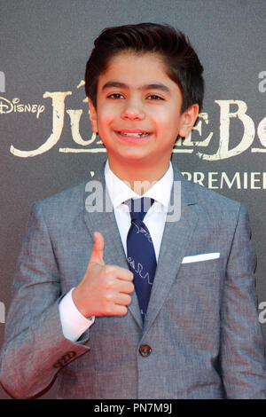 Neel Sethi at the World premiere of 'The Jungle Book' held at the El ...
