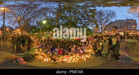 360° view of The Bataclan theatre, Paris. After the terror attack ...