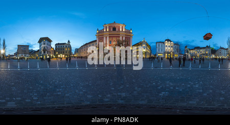 360° view of Ljubljana, Prešeren Square - Alamy