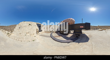 The Armstrong 100 ton gun at Fort Rinella, Malta. The muzzle loading ...
