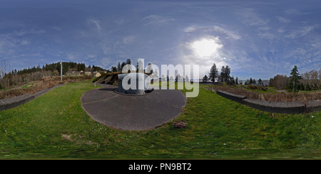 360° view of Battery 246, Gun 2 - Fort Columbia State Park, Washington ...