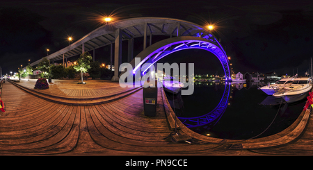 360° view of Risoy Bridge at night - Alamy