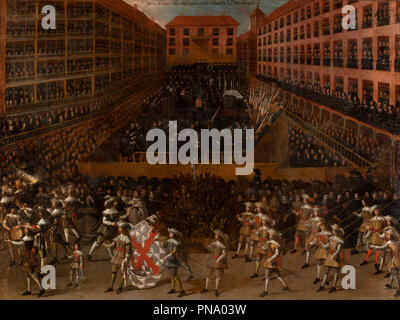 An auto-da-fé or auto-de-fé, the ritual of public penance of Stock ...