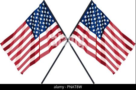 Two US Flag Stock Vector Image & Art - Alamy