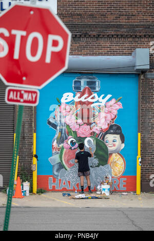 Murals in Eastern Market, Detroit, Michigan Stock Photo - Alamy