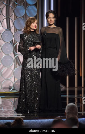Angelina Jolie at the 75th Golden Globe Awards held at the Beverly ...