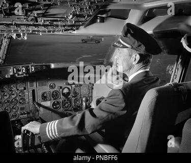 One Old man Airline Pilot In-Uniform Showing Thumbs-up Good-Luck Stock ...
