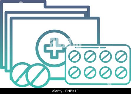 medication pills and folder file medical vector illustration Stock ...