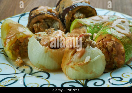Iraqi Dolma , consisting of various stuffed vegetables. Middle Eastern ...