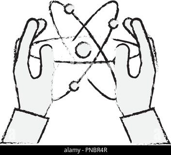 hands holding molecule atom chemistry laboratory Stock Vector Image ...