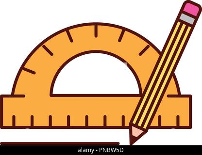 protractor pencil graphic design tools Stock Vector Image & Art - Alamy