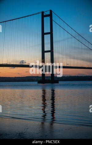 Humber Bridge at Sunset, Humberside, UK Stock Photo - Alamy