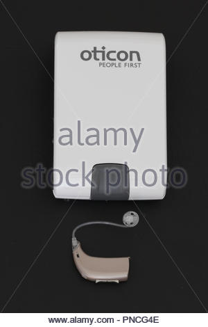 Oticon hearing aid with box Stock Photo: 24951415 - Alamy