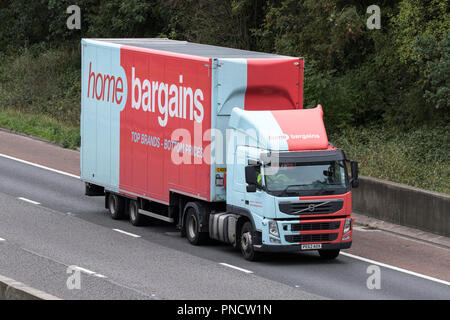 Home Bargains lorry on M6 motorway heading south in Cumbria, England ...