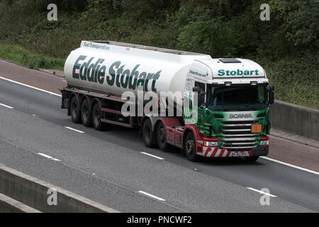a Stobart Scania container hgv lorry shipment Stock Photo - Alamy