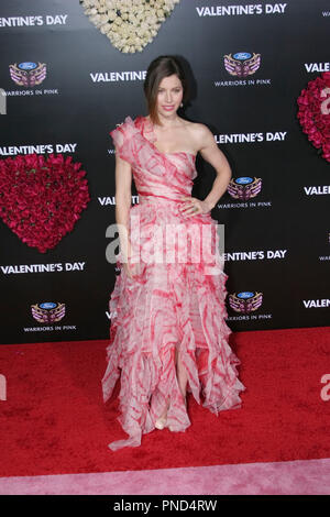 Jessica Biel at the Los Angeles World Premiere of VALENTINE'S DAY held ...