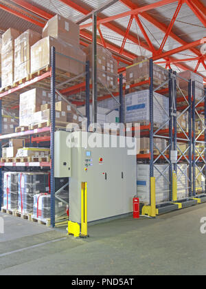 Control Box for Mobile Shelving System in Warehouse Stock Photo - Alamy