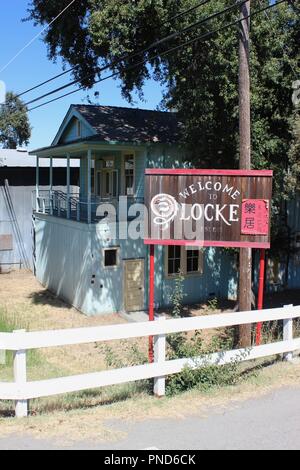 Welcome to Locke Sign and Boarding House, Locke, California Stock Photo ...