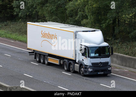 Sainsbury's HGV on M6 motorway. Shap, Cumbria, England, United Kingdom ...