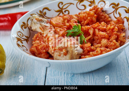Iraqi Chicken with Red Rice Stock Photo - Alamy