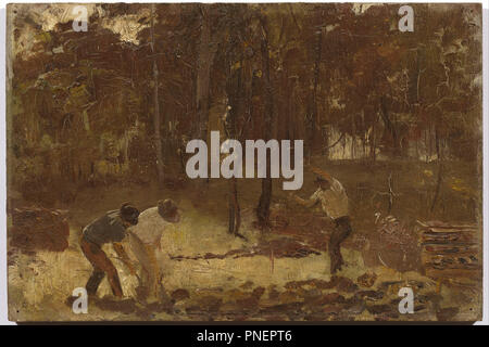 Tom Roberts - Turning the soil (Sketch for The charcoal burners Stock ...