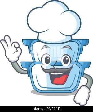 cook double boiler pan cartoon vector illustration Stock Vector Image ...