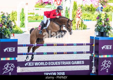 Tryon, North Carolina, USA. 20th Sept 2018. Danielle Goldstein riding ...