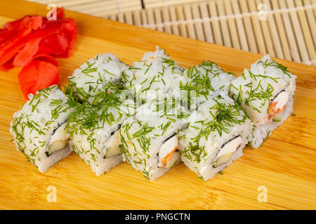 Tasty "green river" sushi rolls Stock Photo - Alamy