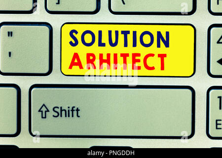 Handwriting text writing Solution Arhitect. Concept meaning Design ...