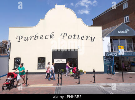 England, Dorset, Poole, Poole Quay, Poole Pottery Shop Display Stock ...