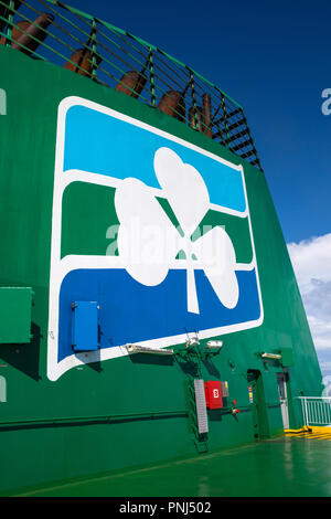 Irish Ferries logo on board its car ferry 'Ulysses' Stock Photo - Alamy