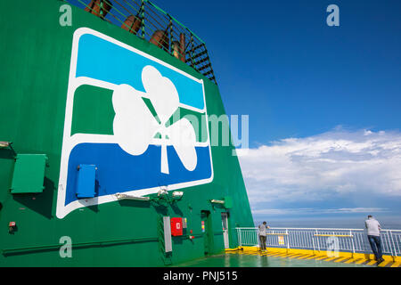 Irish Ferries logo on board its car ferry 'Ulysses' Stock Photo - Alamy