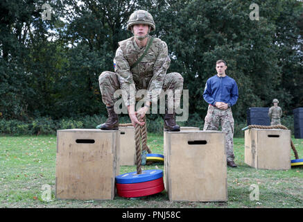 Soldiers demonstrate the vehicle casualty extraction stage in the ...