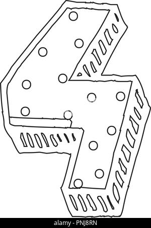 decorative four number font dotted vector illustration Stock Vector ...