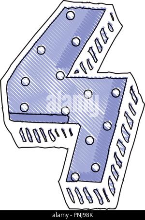 decorative four number font dotted vector illustration Stock Vector ...