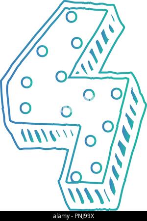 decorative four number font dotted vector illustration Stock Vector ...