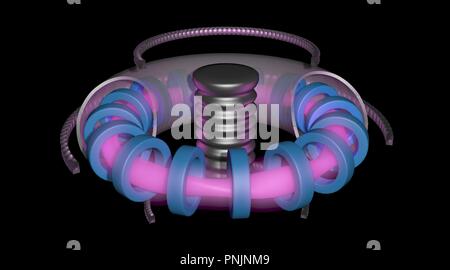 Fusion Reactor tokamak style. 3d render art concept. Outer shell ...