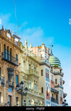 Andalusian style building in Sevilla city, Spain Stock Photo - Alamy
