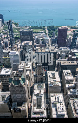 View from the Willis Tower Skydeck with glass floor Stock Photo - Alamy