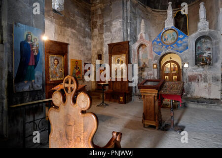 Interior of 14th century Gergeti Trinity Church also Tsminda Sameba ...