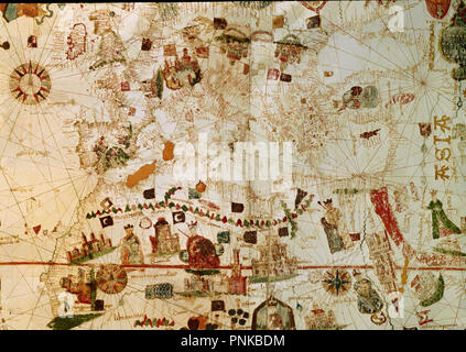 3 1500 mapa de Juan de la Cosa - Española Jamaica Puerto Rico Stock ...