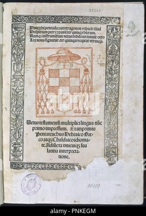 PORTADA DE LA BIBLIA POLIGLOTA COMPLUTENSE EDITADA POR LA UNIVERSIDAD ...