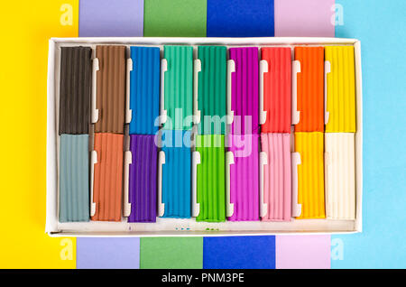 Colored plasticine for molding in box. Studio Photo Stock Photo - Alamy